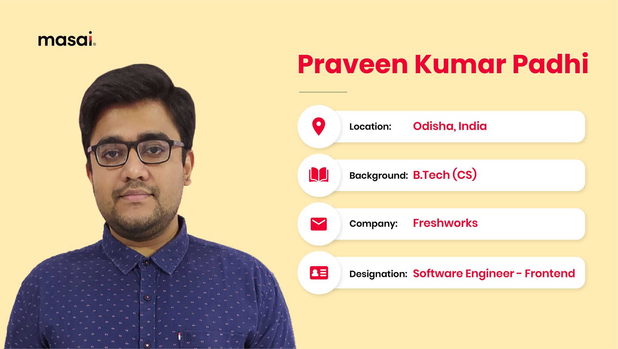 Praveen fulfilled his long-standing dream of becoming a software engineer